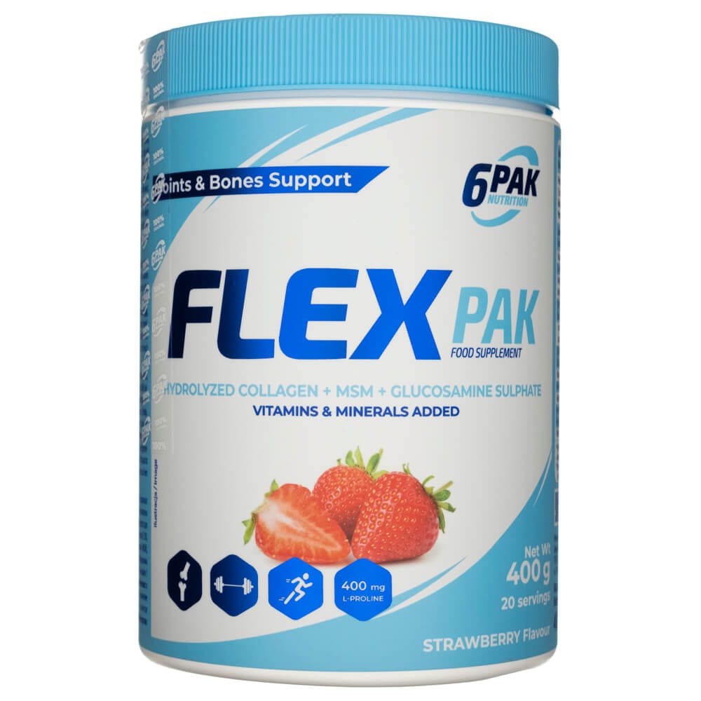 6PAK Flex Pak, Hydrolyzed Collagen MSM Glucosamine Sulphate - 400 g ...