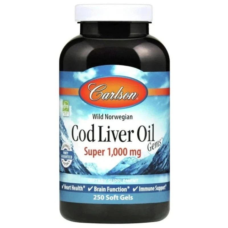 Carlson Labs Cod Liver Oil 1000 mg - 250 Capsules – Medpak