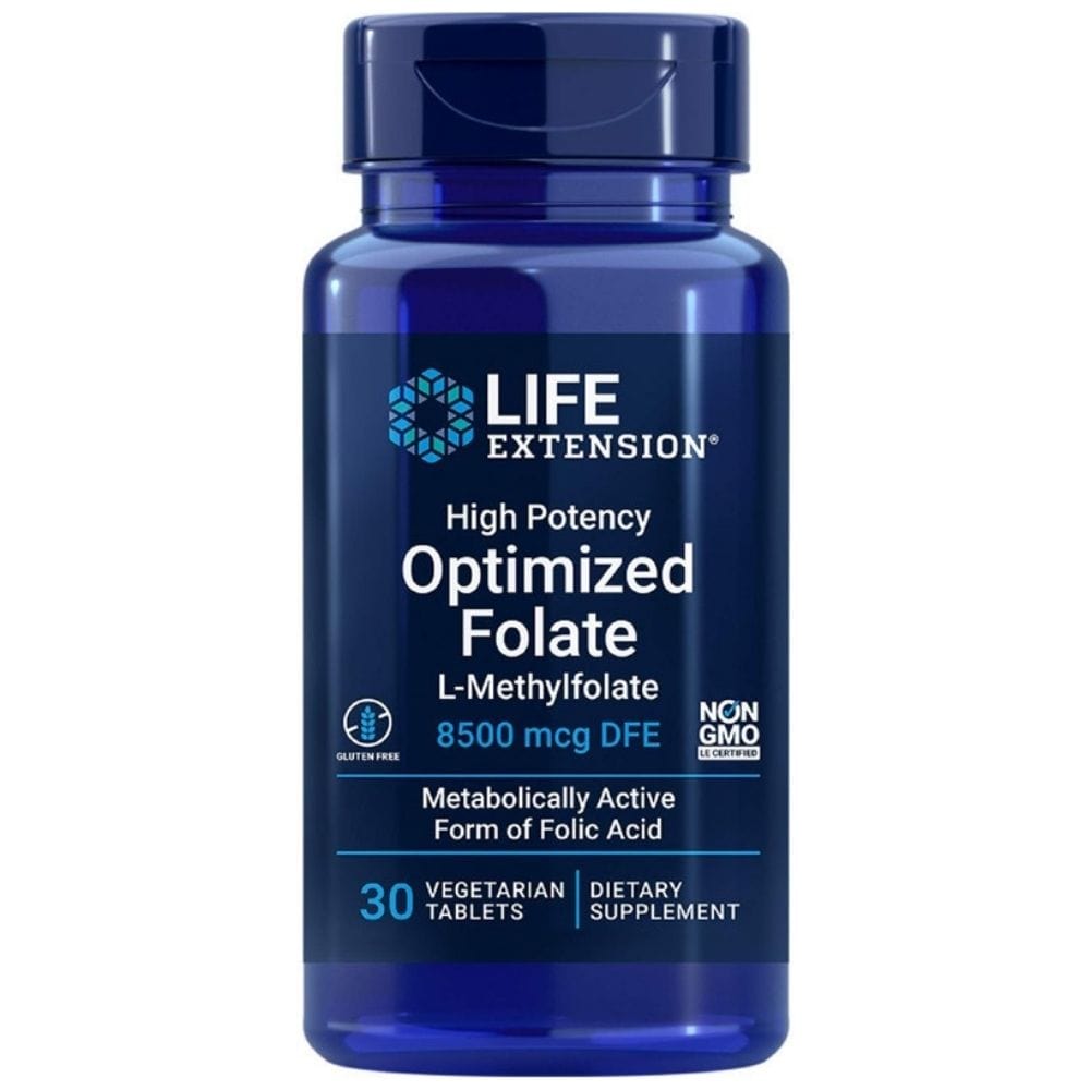 Life Extension High Potency Optimized Folate 8500 mcg - 30 Tablets – Medpak