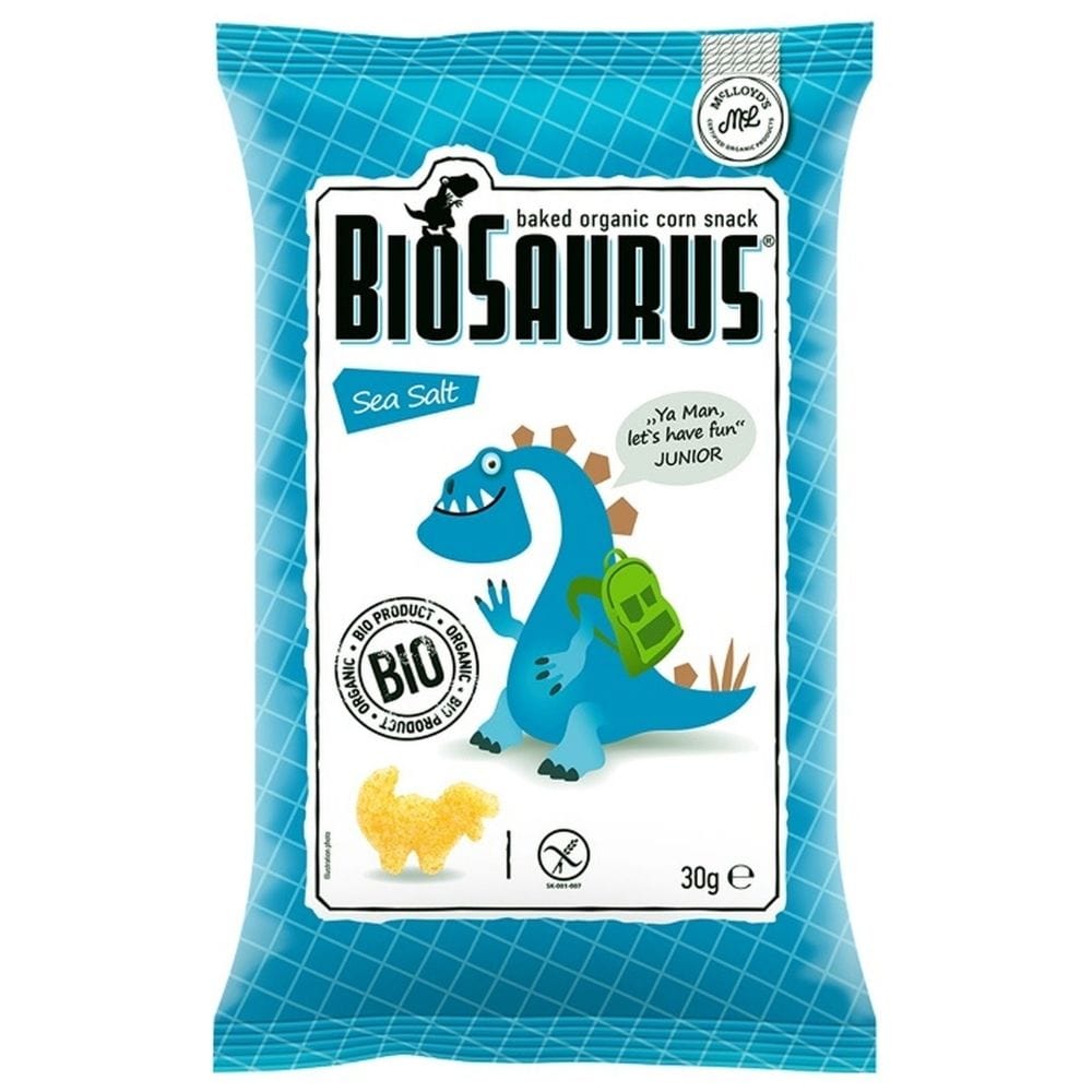 McLloyd's BioSaurus Gluten Free Sea Salt Corn Crisps - 30 g – Medpak