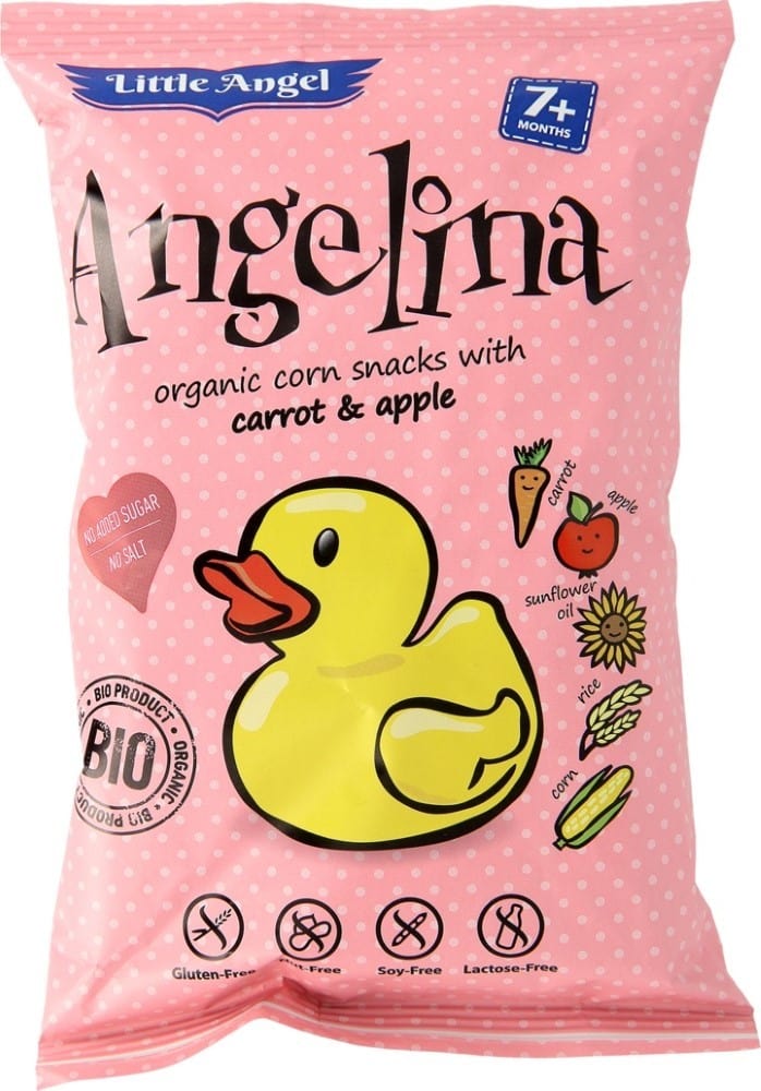 McLloyd's Little Angel Angelina Corn Crisps, Carrot and Apple - 4x15 g ...