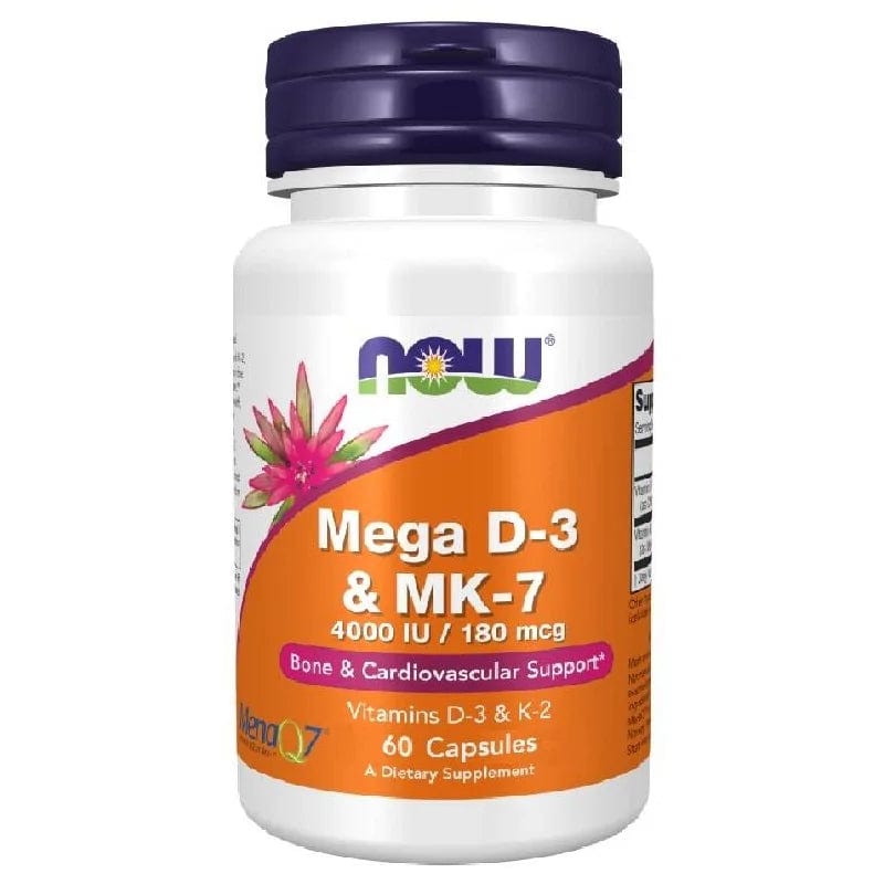 Now Foods Mega D3 4000 IU & MK-7 180 mcg - 60 Capsules – Medpak