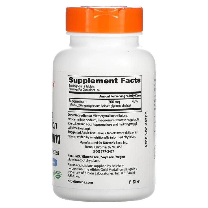 Doctor's Best High Absorption Magnesium 100 mg 120 Tablets – Medpak