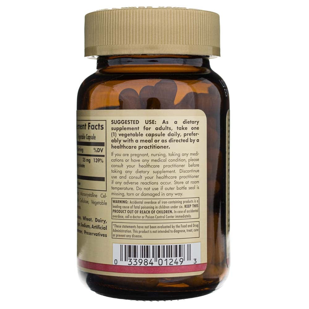 Solgar Gentle Iron 25 mg 90 Vegetable Capsules | Medpak Shop
