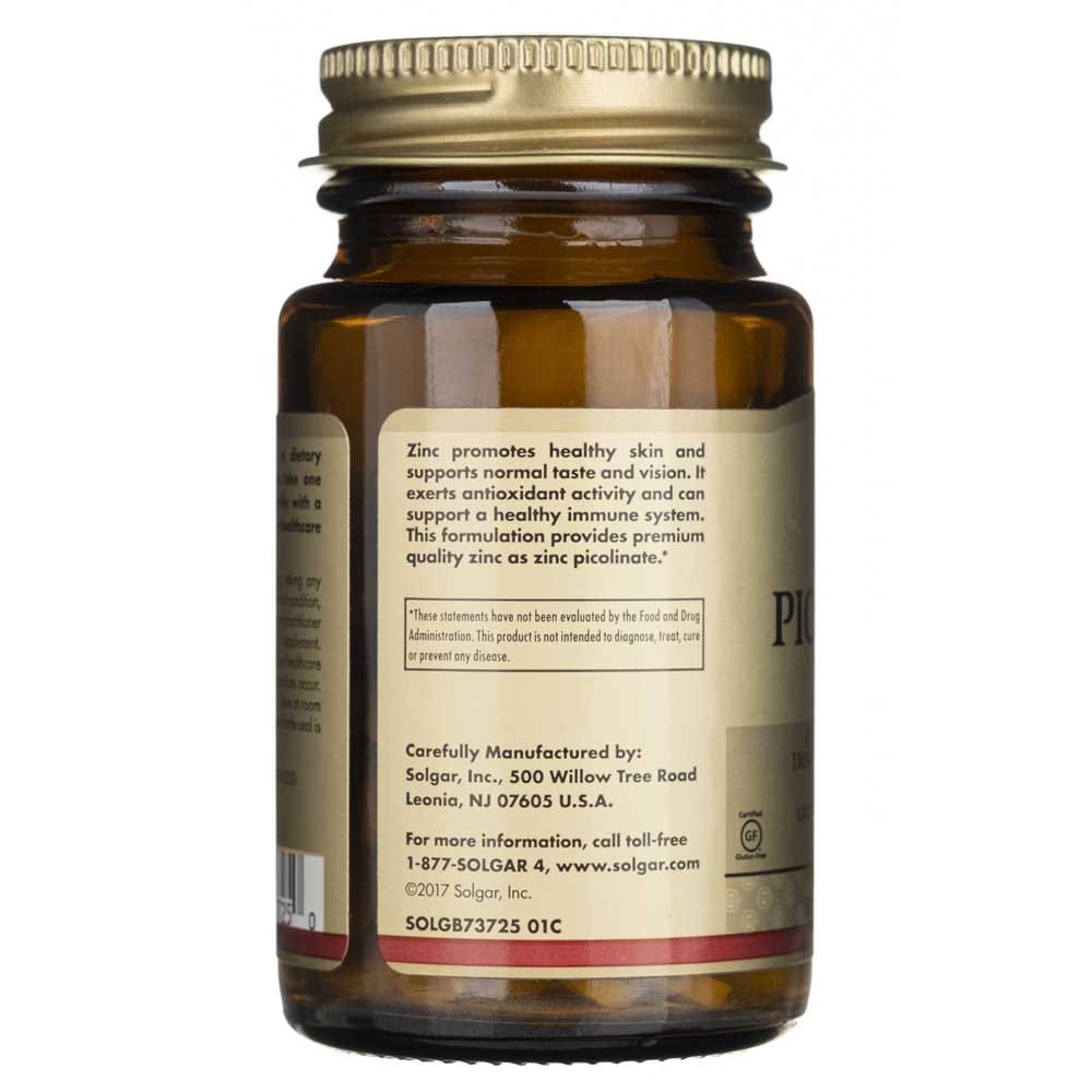 Solgar Zinc Picolinate 22 Mg 100 Tablets Medpak Shop