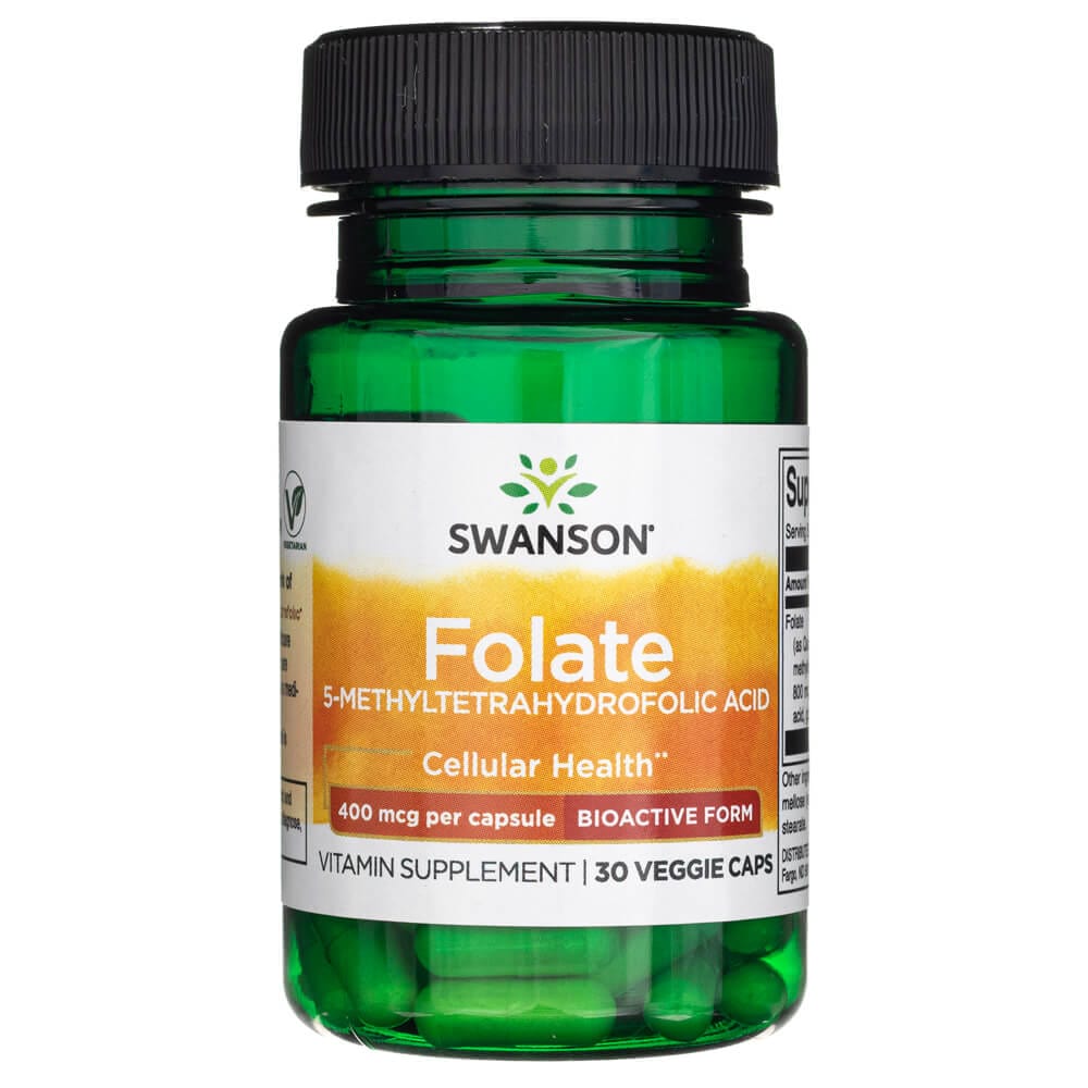Swanson Folate 5-Methyltetrahydrofolic Acid 400 mcg 30 Veggie Caps – Medpak